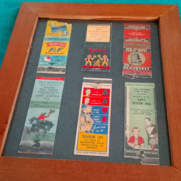 Source Unknown | Wall Decor | Antique Matchbook Covers Framed | Poshmark